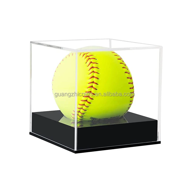 Clear Acrylic Softball Display Case Dust Proof Square Acrylic Cube Box ...