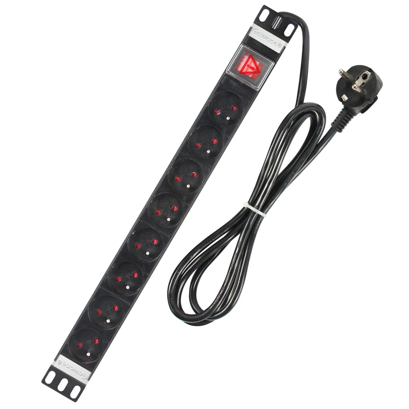 19inch 1u 8 Port French Pdu With On/off Switch And Power Cable - Buy ...