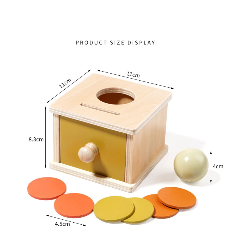 Montessori Kids Wooden Coin Box Drawer Game Educational Toys Preschool ...