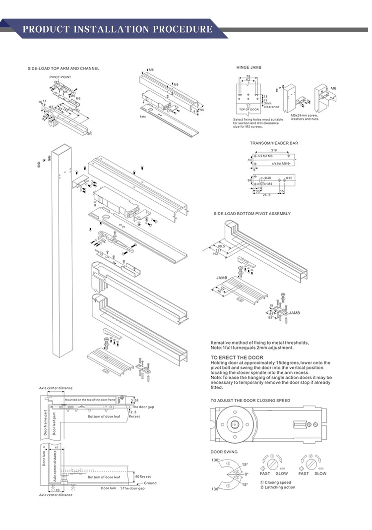 Modern Design Wooden Door Conceal Pivot Hinge Overhead Automatic Floor ...
