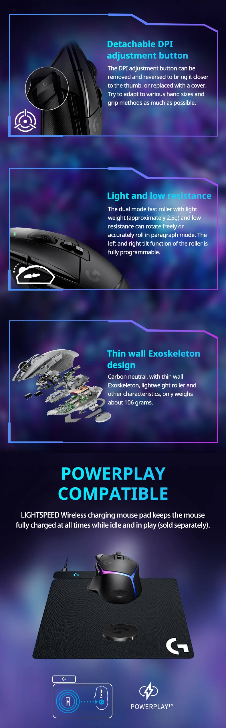 Logitech G502 X Plus Wireless Charging Game Mouse Customizable Editing ...