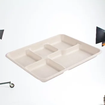 Rectangle Bagasse Bamboo Paper Biodegradable Disposable Tray - Buy Tray ...