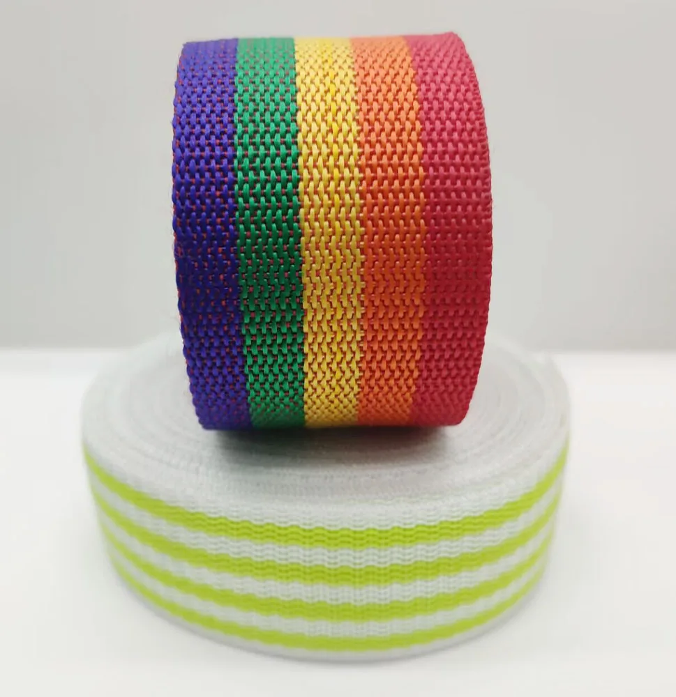 Custom Rainbow Pp Polypropylene Webbing For Luggage Belt Bag Packing ...
