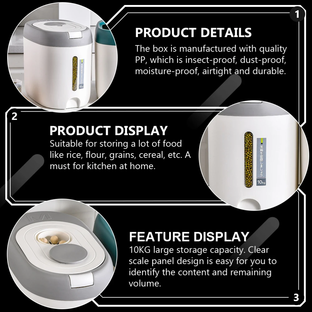 Airtight 10KG Kitchen Containers - Perfect for Food Storage