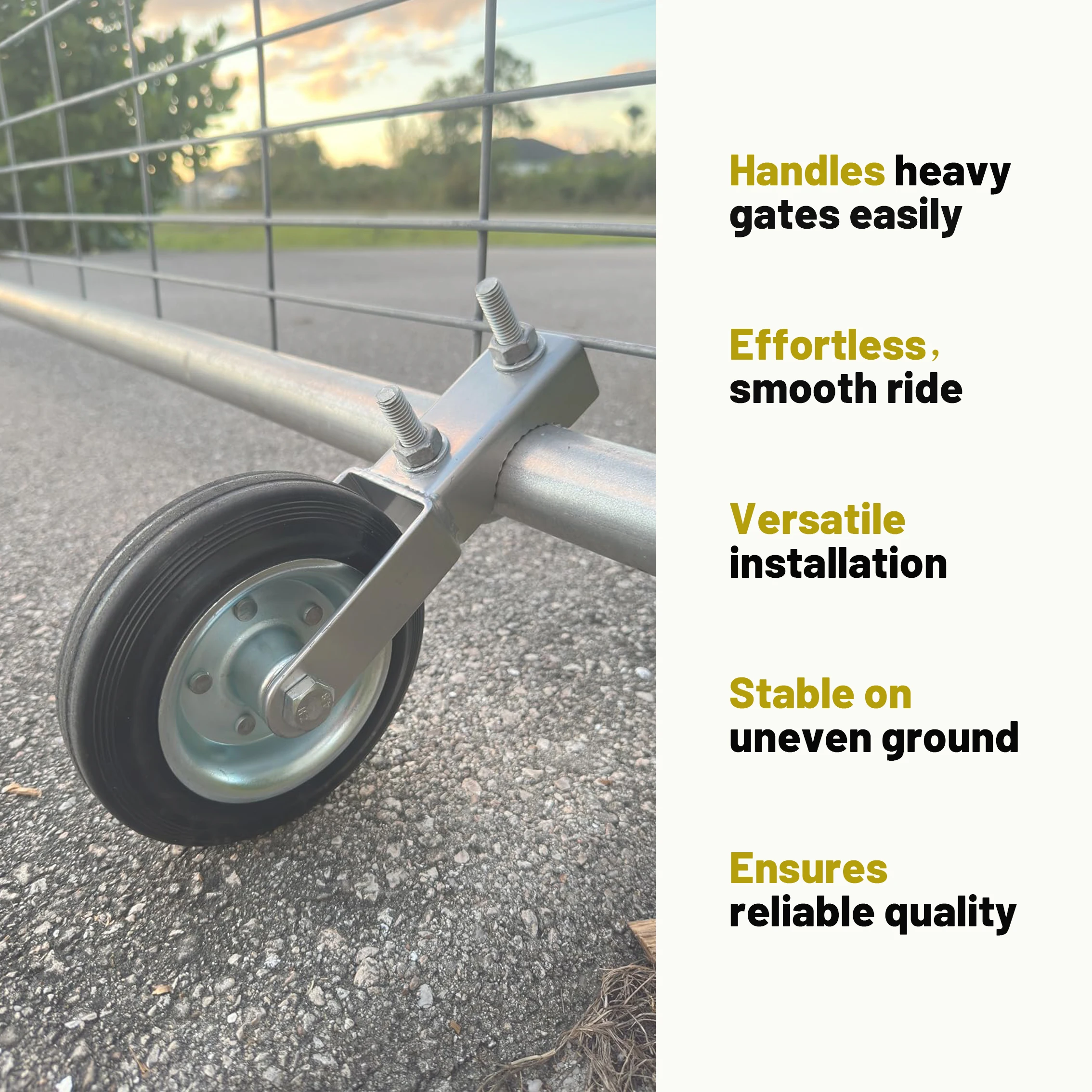 Farm Cattle Chain Link Fence Gate Caster Wheel Spring Loaded For Metal ...