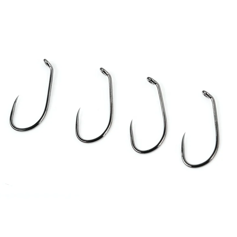 Black Nickel Competition Fly Fishing Barbless Fly Tying Hook Dry Nymph ...