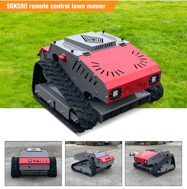 New System Automatic Grass Cutter Remote Control Tracked Flail Mower CE ...