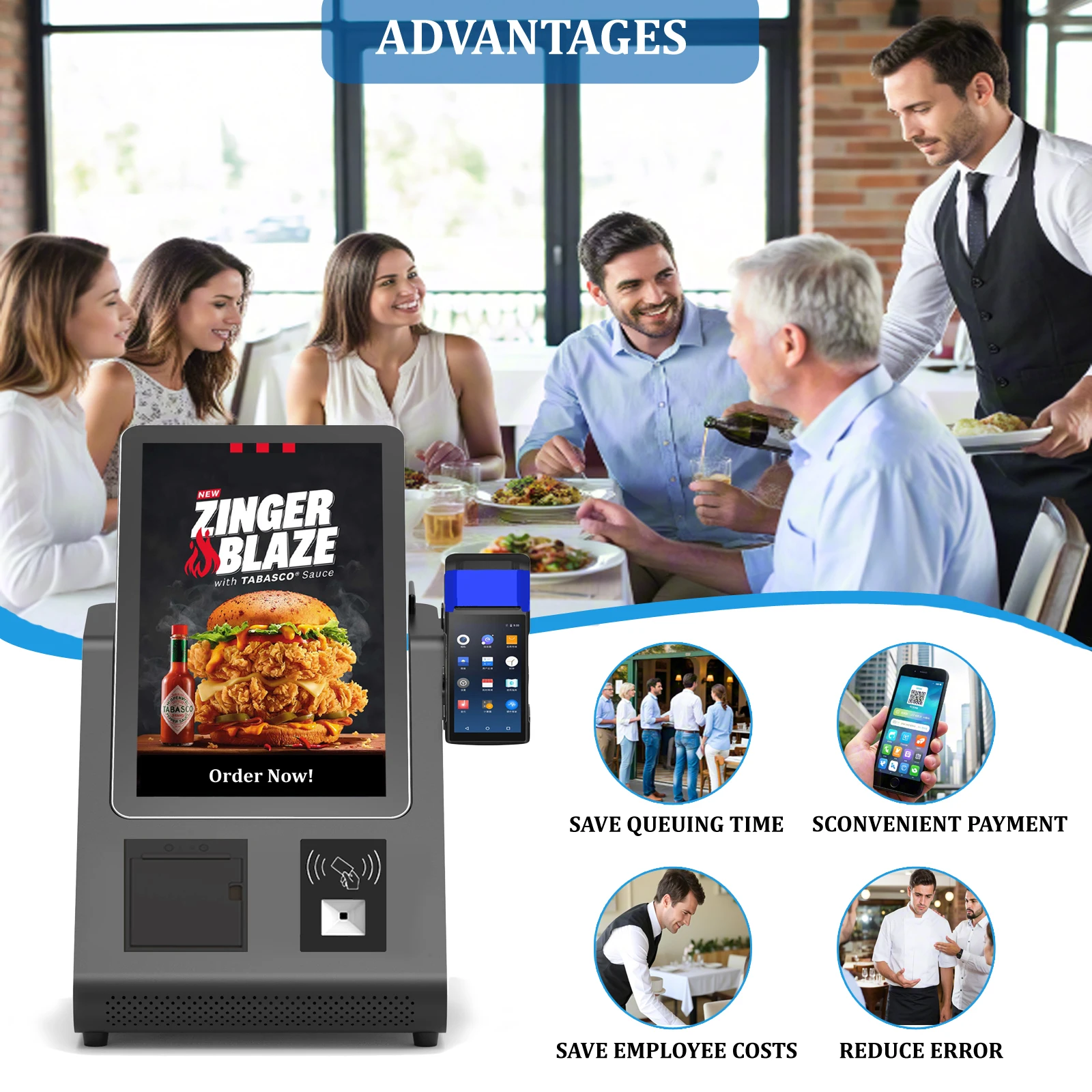 Self Service Food Ordering Kiosk Android Pos Terminal All in One ...