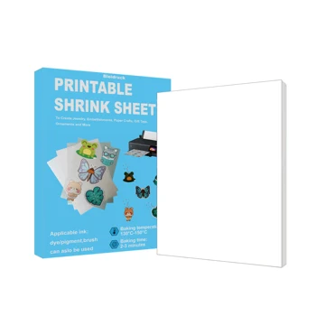 A4 Transparent 0.2mm Printable Recyclable Shrink Sheet Inkjet Heat ...