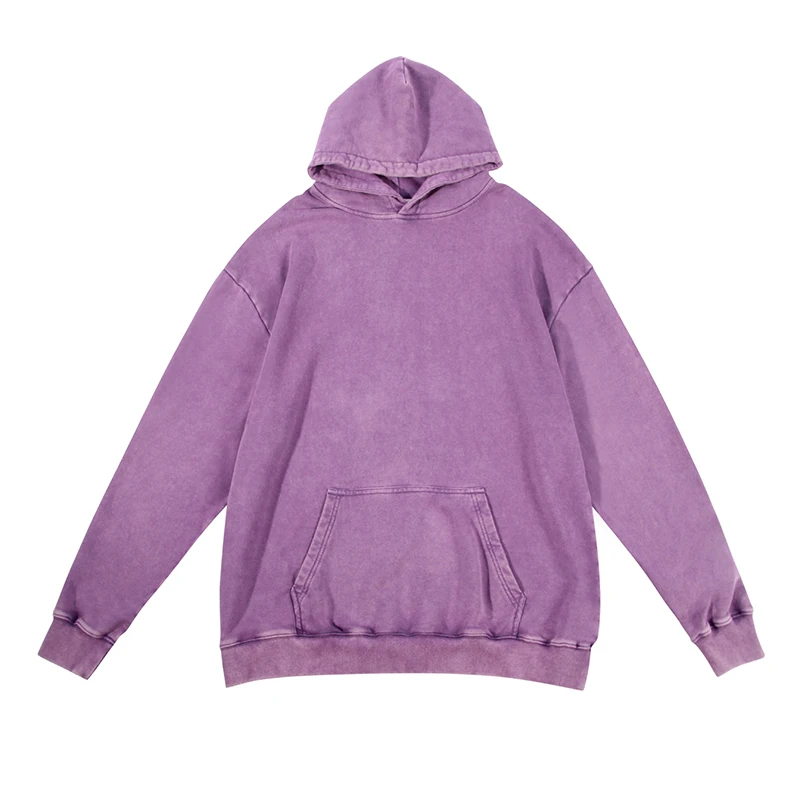 High Quality French Terry Acid Washed Vintage Hoodie Custom Oversized ...