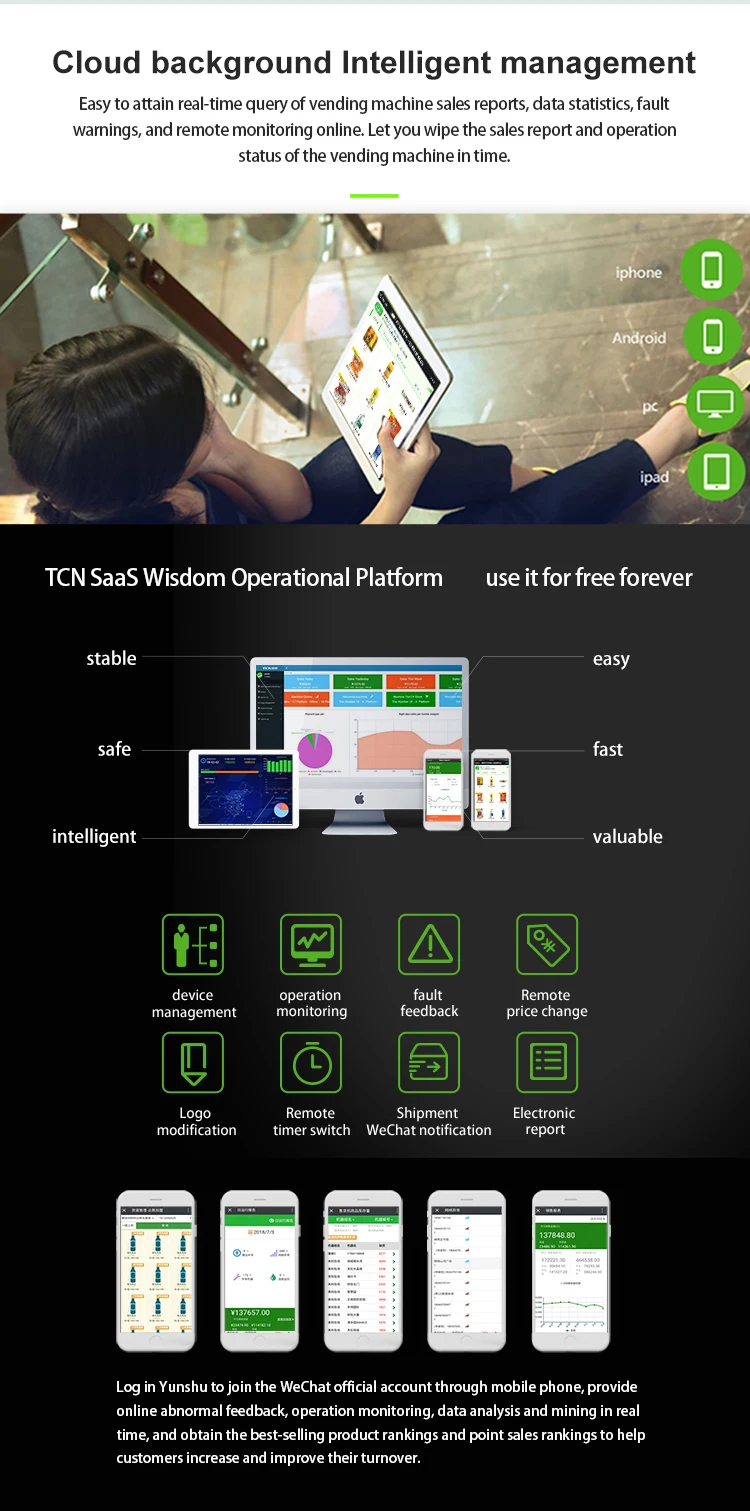 TCN Single Smart Cooler Vending Machine - 510L Smart Fridge for Drinks ...