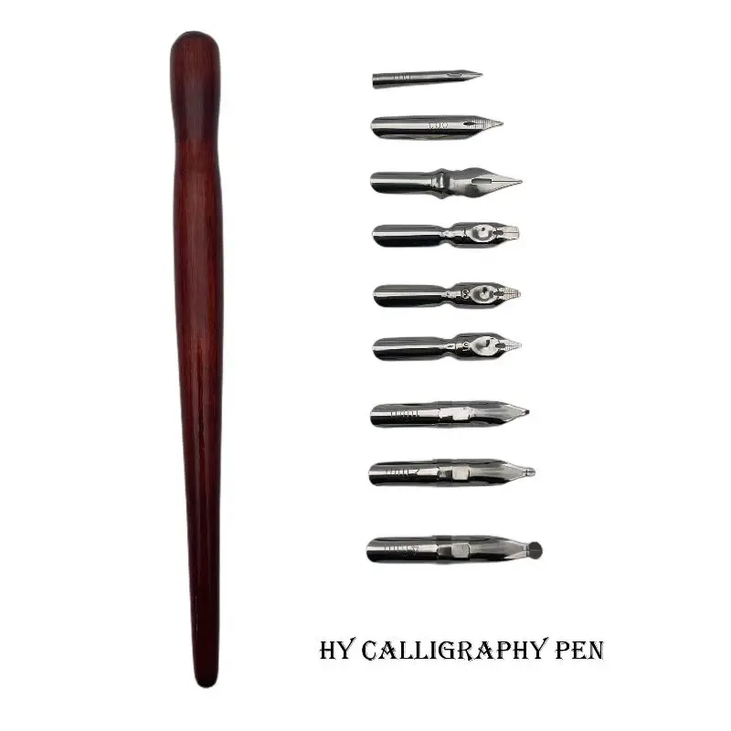 10 Piece Calligraphy Pen Set 1pen Holder 9 Nibs For Beginners Dip Pen ...
