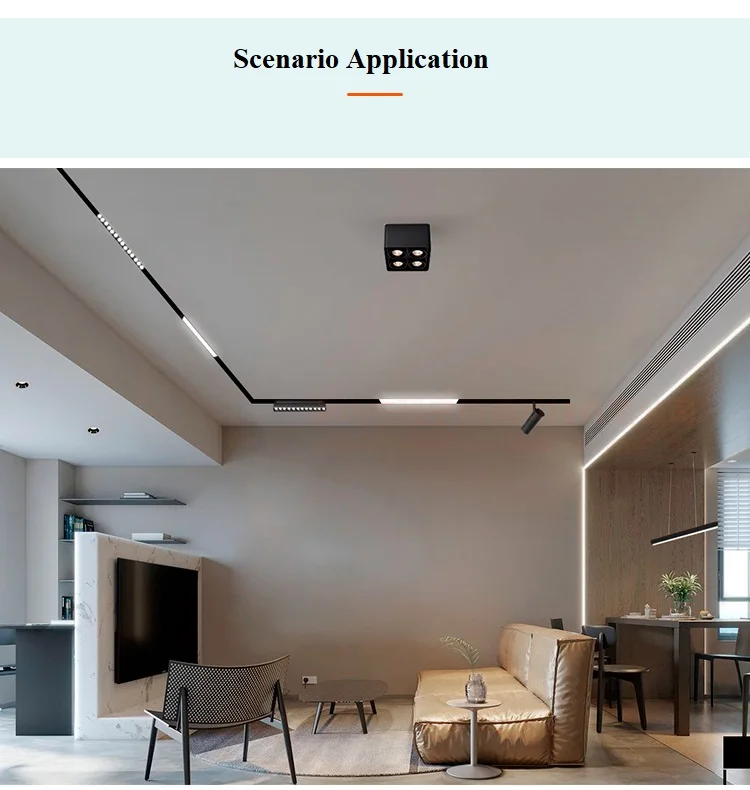 Efficient 48V Tracklight Rail System - Dimmable LED Lights