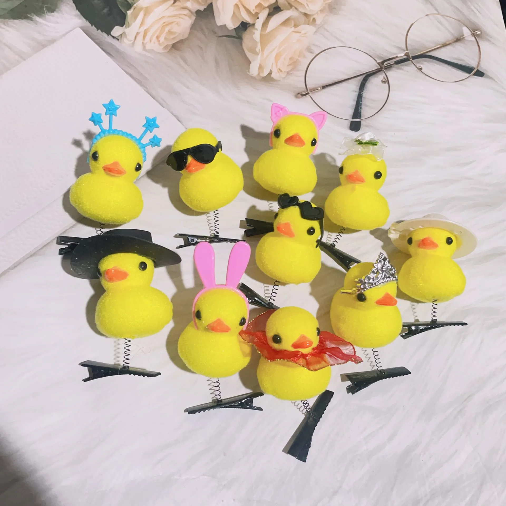 Kawaii Spectacled Duck Hair Clip - Cute Kids Accessory