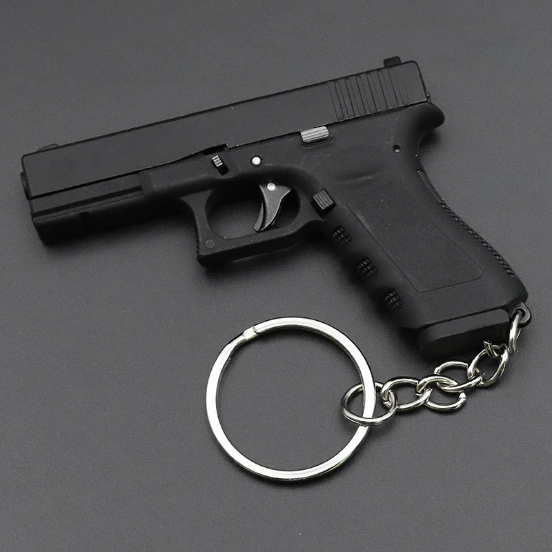 Metal Glock G17 Key Chain - Safe Toy for Outdoor Fun