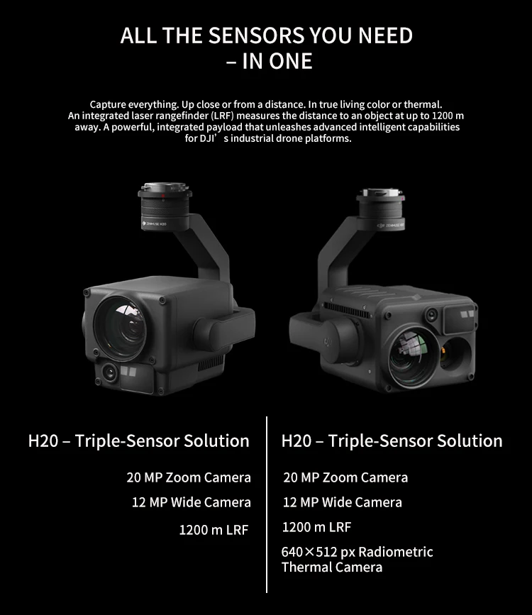 New Dji Zenmuse H20 H20t Cardan Camera Compatible With Matrice 300 Rtk 20 Mp Zoom 12 Mp Wide Dji ...