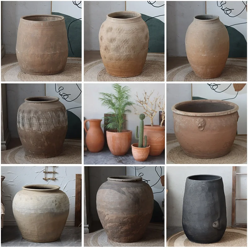 Antique Terracotta Traditional Chinese Unique Textured Ceramic Rustic ...