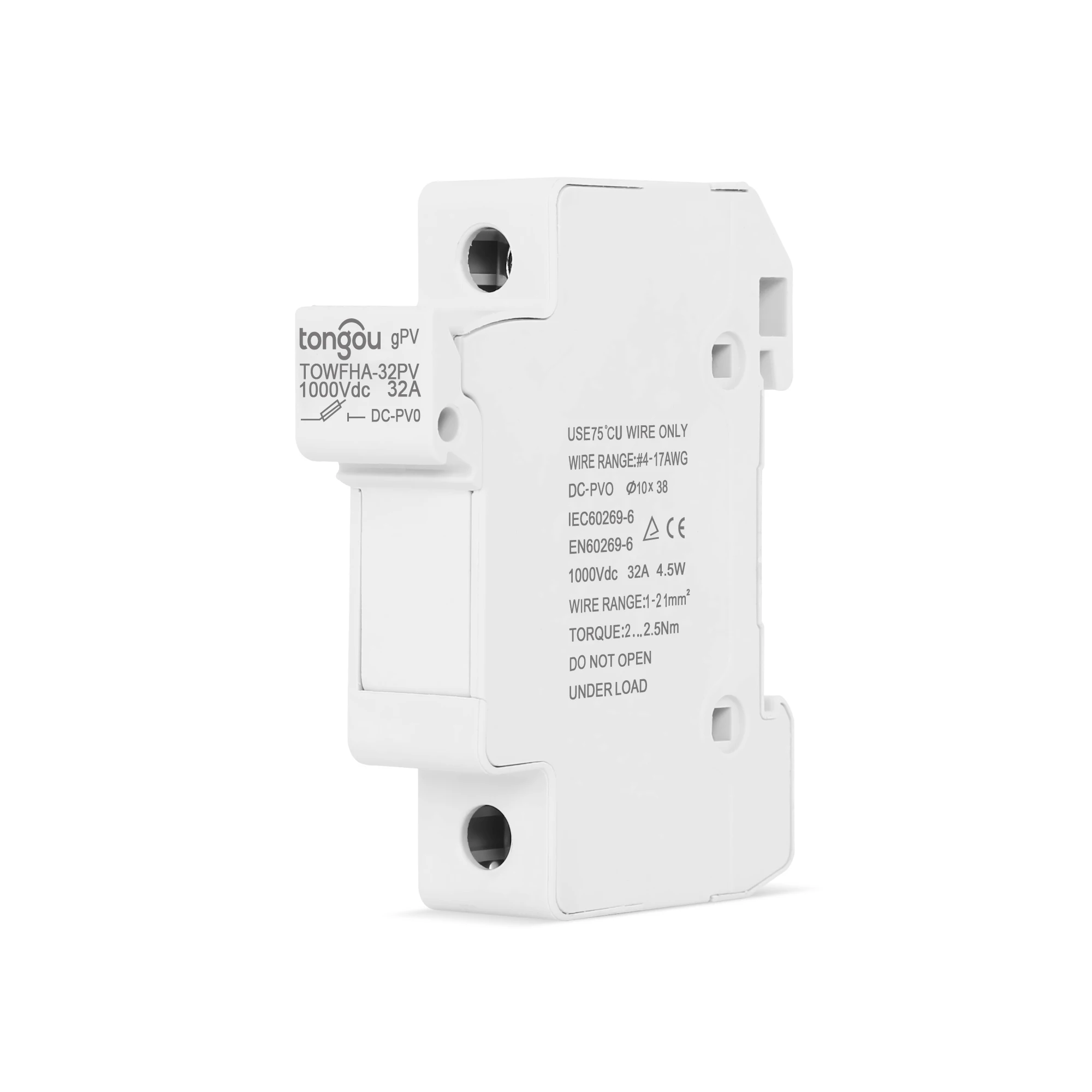 1 Pole 1000V 15A PV Fuse DC Fusible With Fuse Holder for PV Solar ...