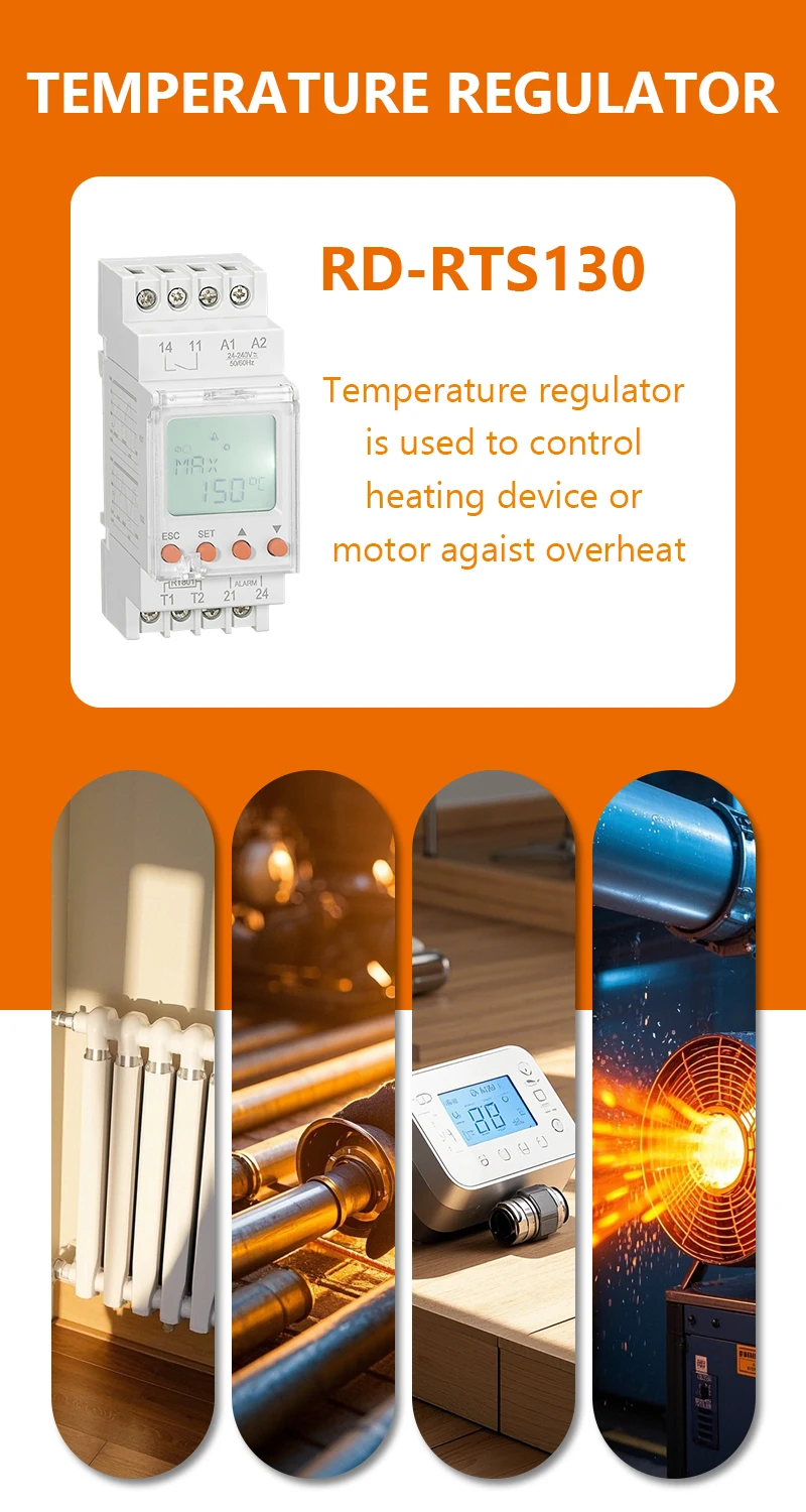 RELETEK Temperature Regular Relay RD-RTS130 AC/DC 24-240V 50/60HZ LCD ...