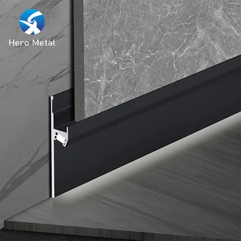 Metal Decorative Baseboard Molding Led Profile Aluminum Skirting Board ...