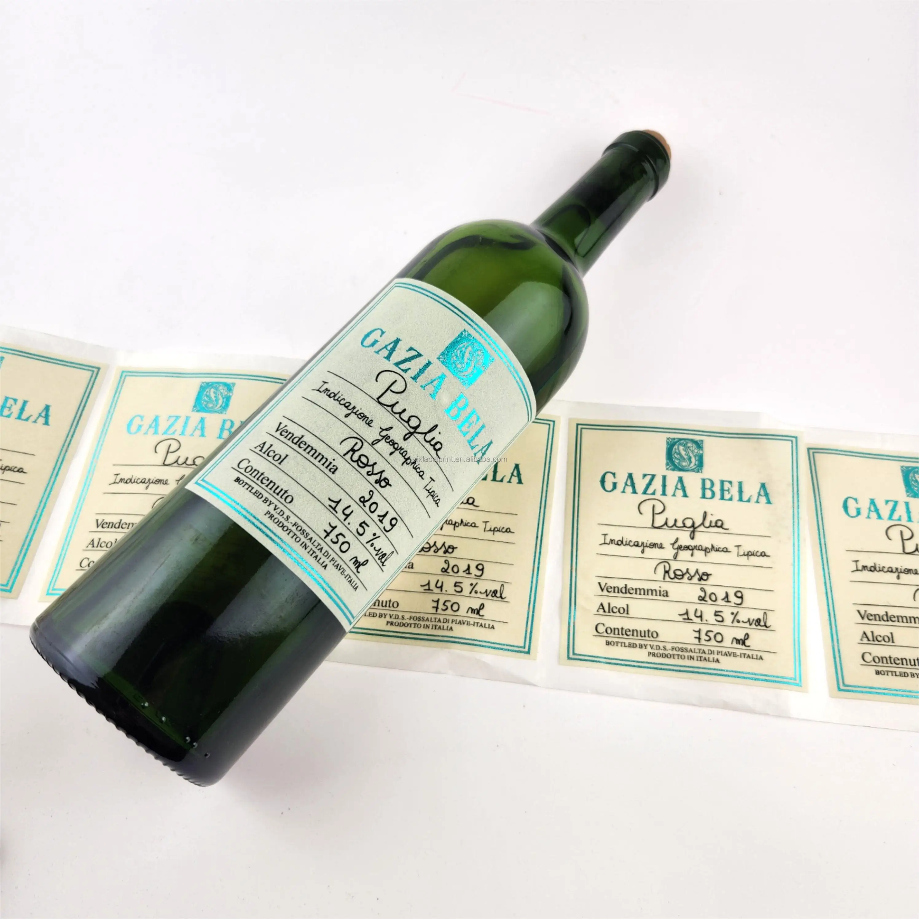 Custom Adhesive Paper Embossed Logo Velvet Fabric Flocking Label ...