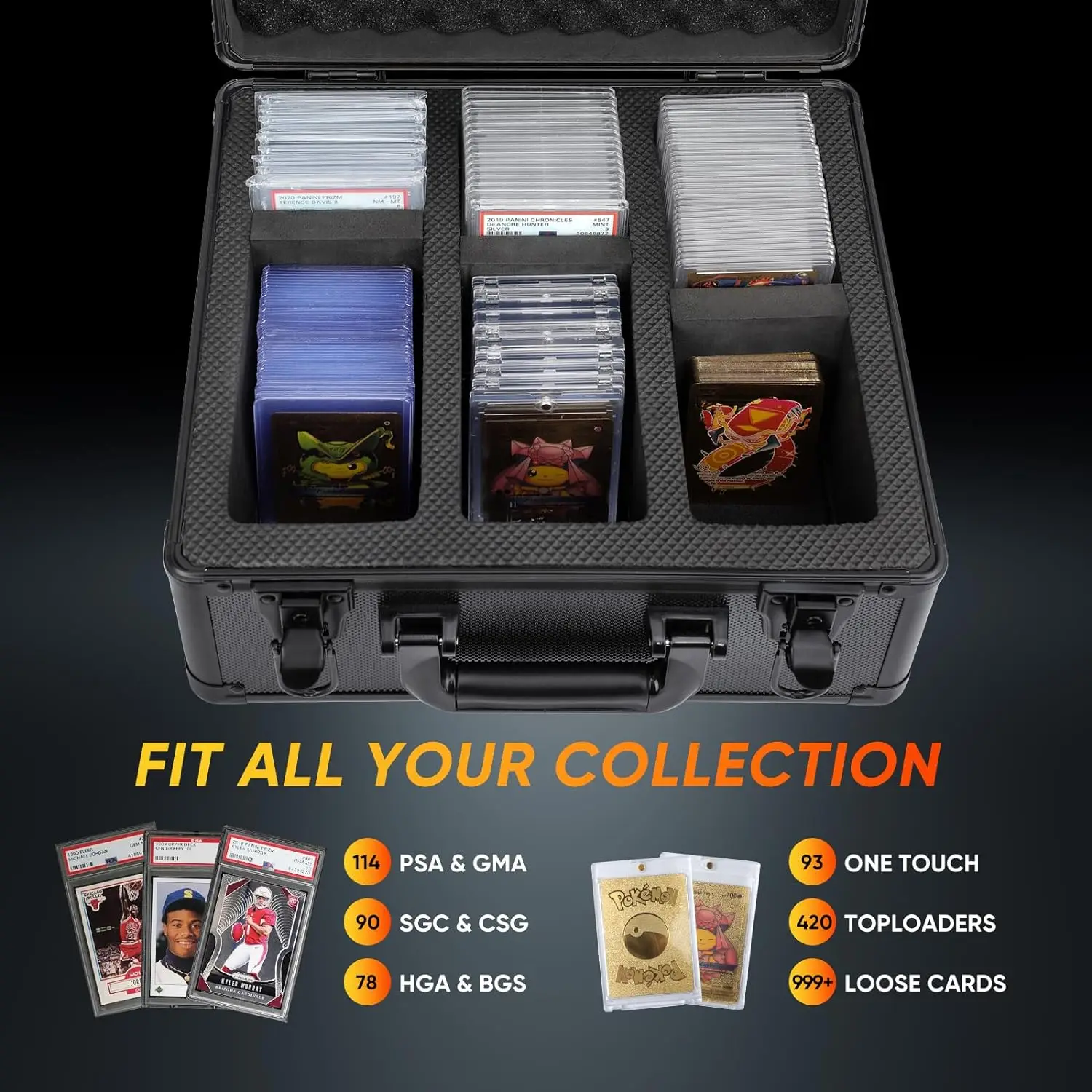 Durable Graded Card Slab Carrying Case - Fits PSA BGS FGS & SGC