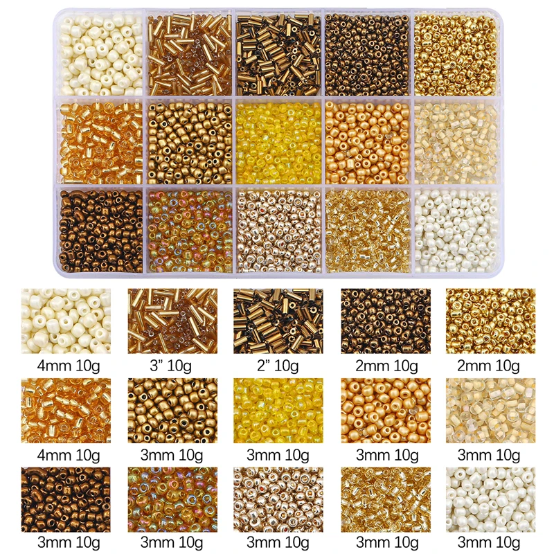 Wholesale 15 Colors Mix Seed Loose Bead Tube Beads Set With Box For Diy ...