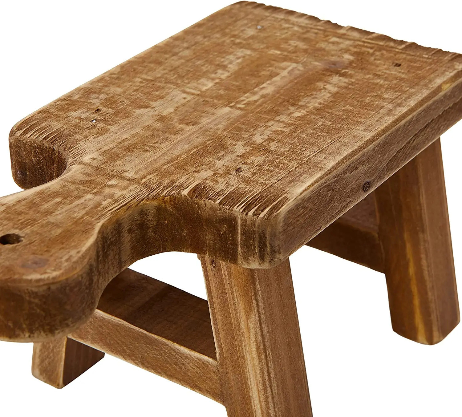 Small Rectangle Wood Pedestal Stand with Handle - Handmade