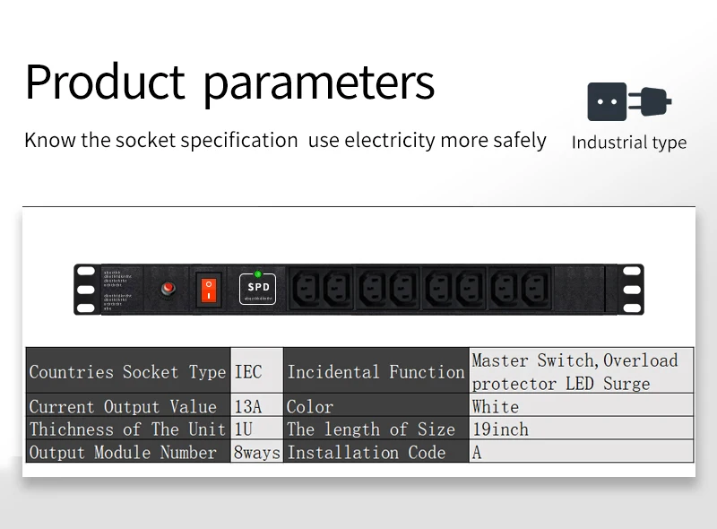 19 Inch 1u Pdu 250v 16a 10 Ways C13 Rack Mount Pdu Power Distributor ...