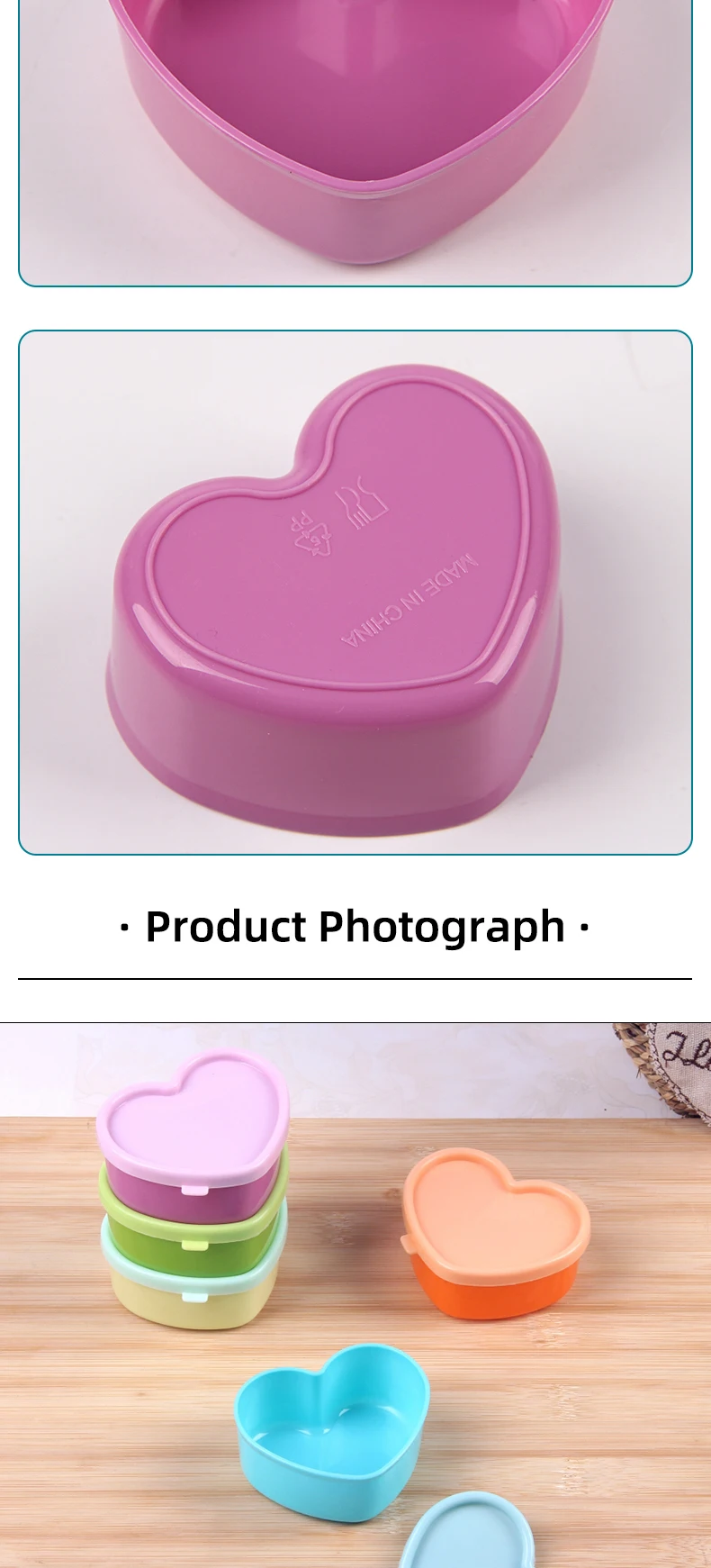 Colorful Heart-shaped Plastic Storage Box With Lid Kindergarten ...