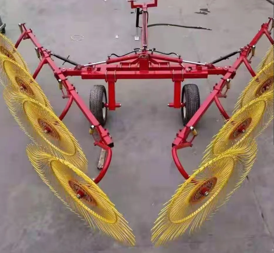 Traction Rotary Hay Rake For Tractor Finger Plate Grass Collecting ...