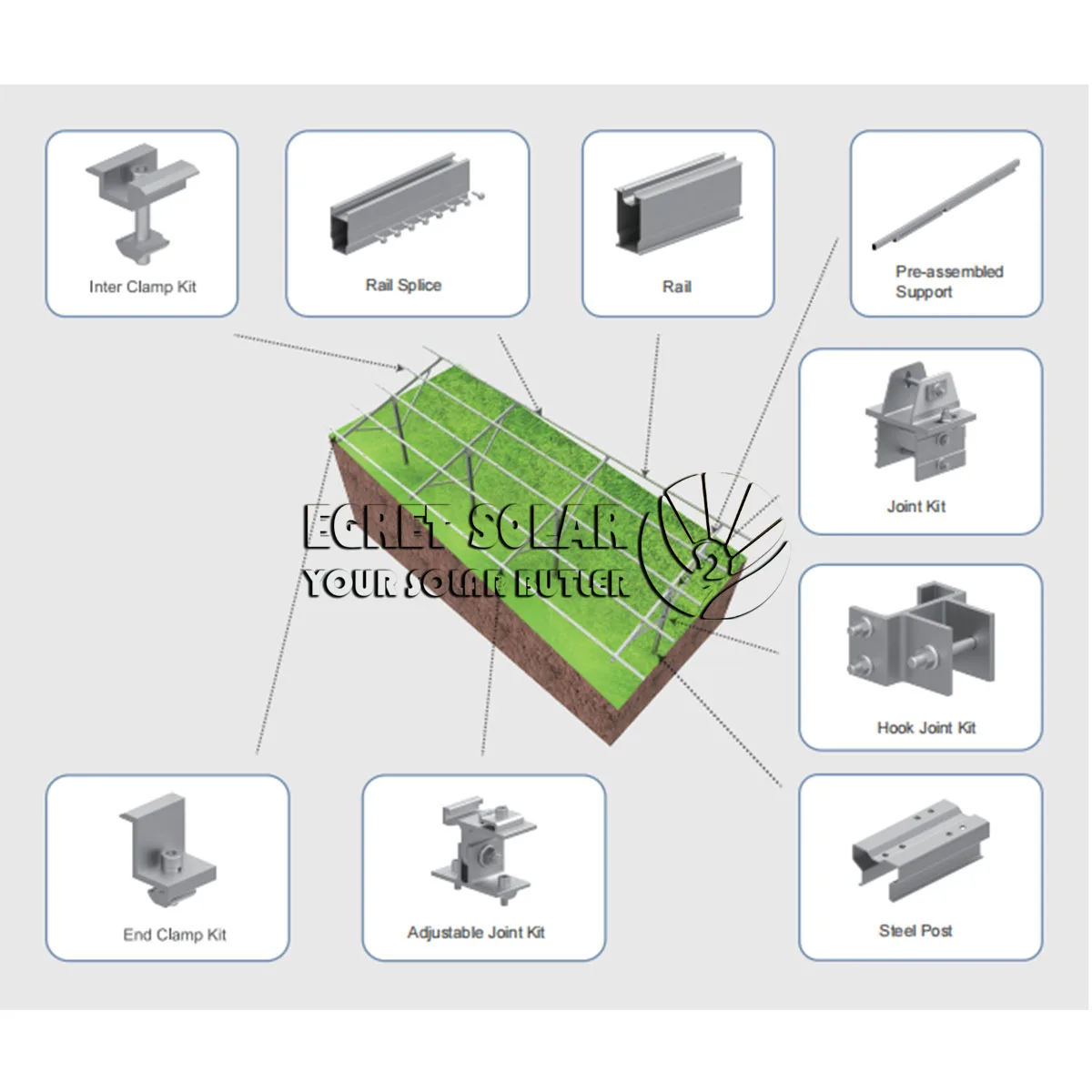 Egret Solar Ground Mounting Structures - Durable & Efficient