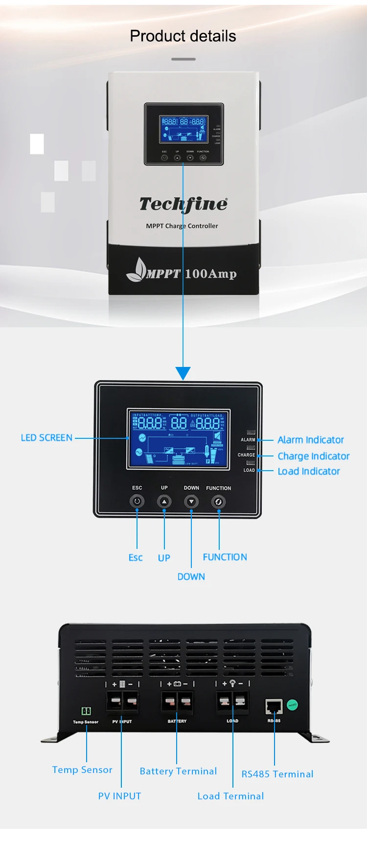 Sun Power 40 Amp 40a Auto Work Hybrid Off Grid Mppt Solar Charge Controllers De 100a 48v With Ac ...