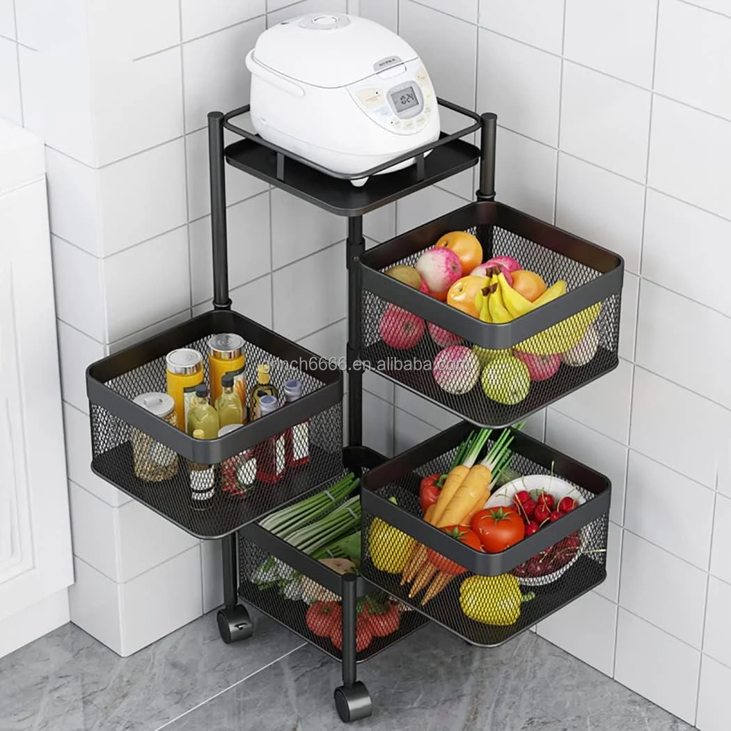 5 Layer Metal Frame Shelf - Efficient Kitchen Storage