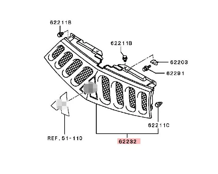 Car Front Bumper Radiator Grille for Mitsubishi Triton L200