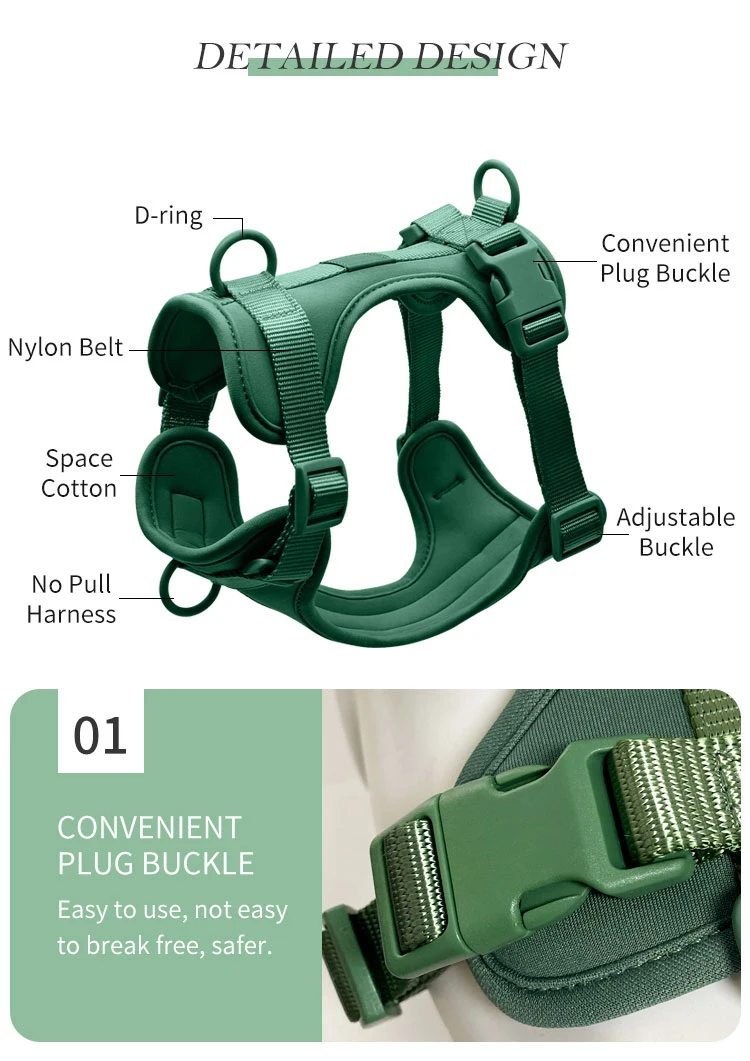 BOBO&YOYO Pet Harness Leash Collar Set - Luxury & Durable