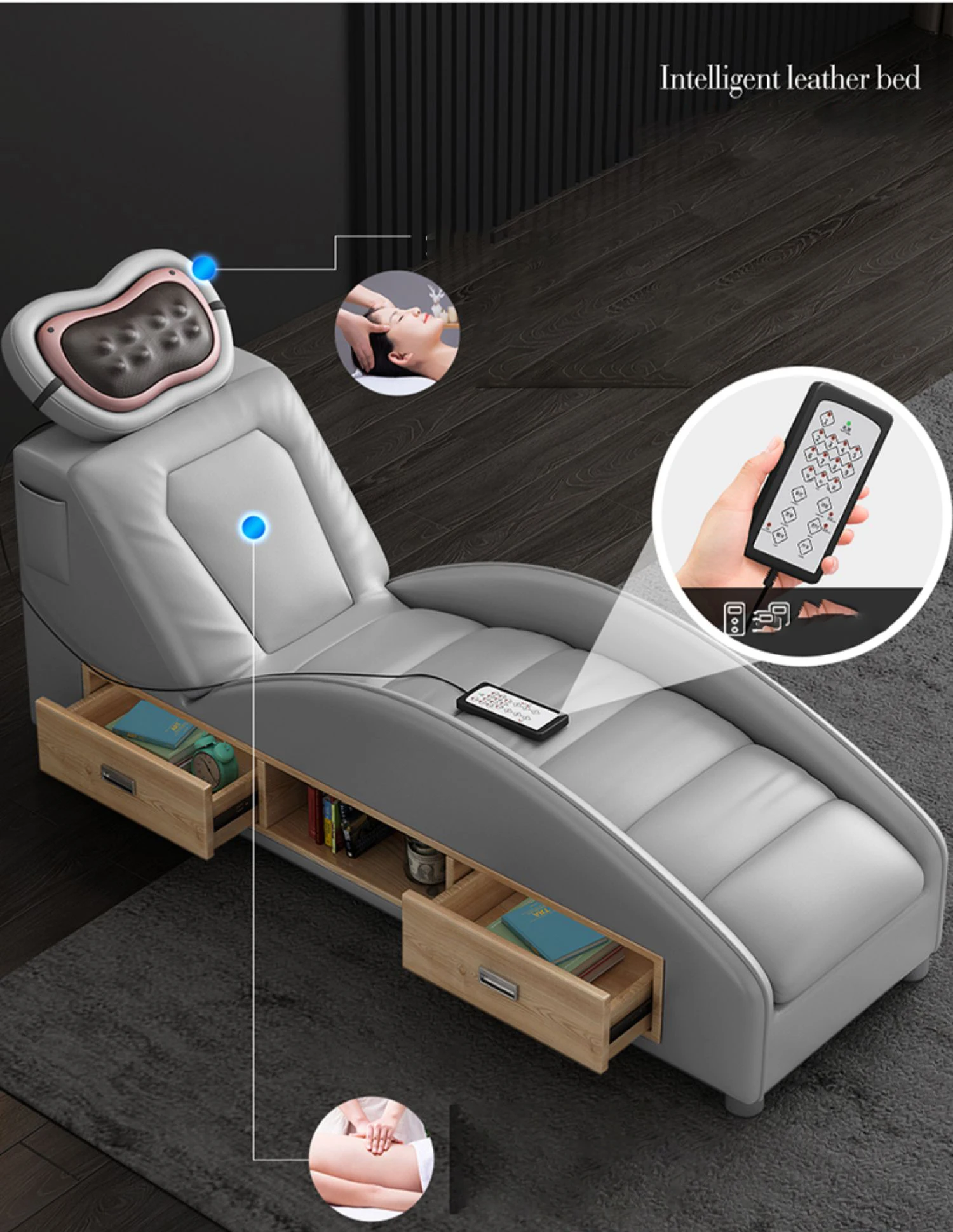 Luxurious Smart Bed with Massage Drawer - Perfect for Home