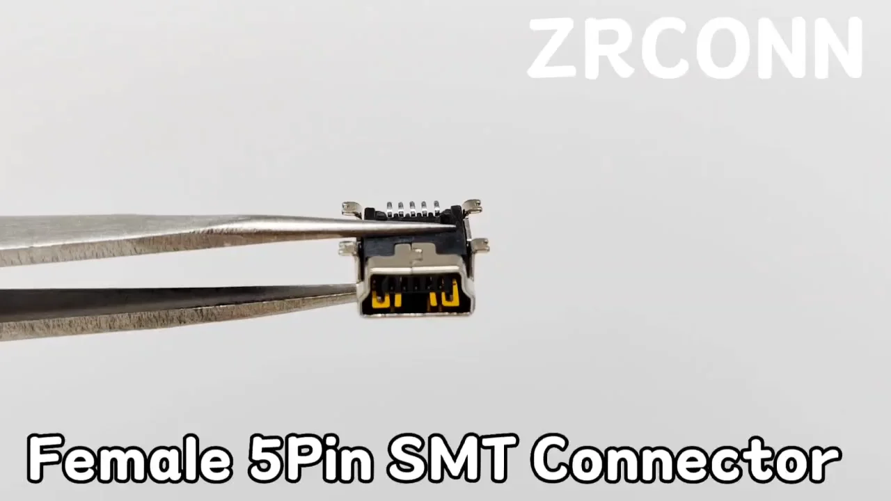 5 Pin Female Mini Usb B Jack Port Smt Connector - Buy 5 Pin Female Mini ...