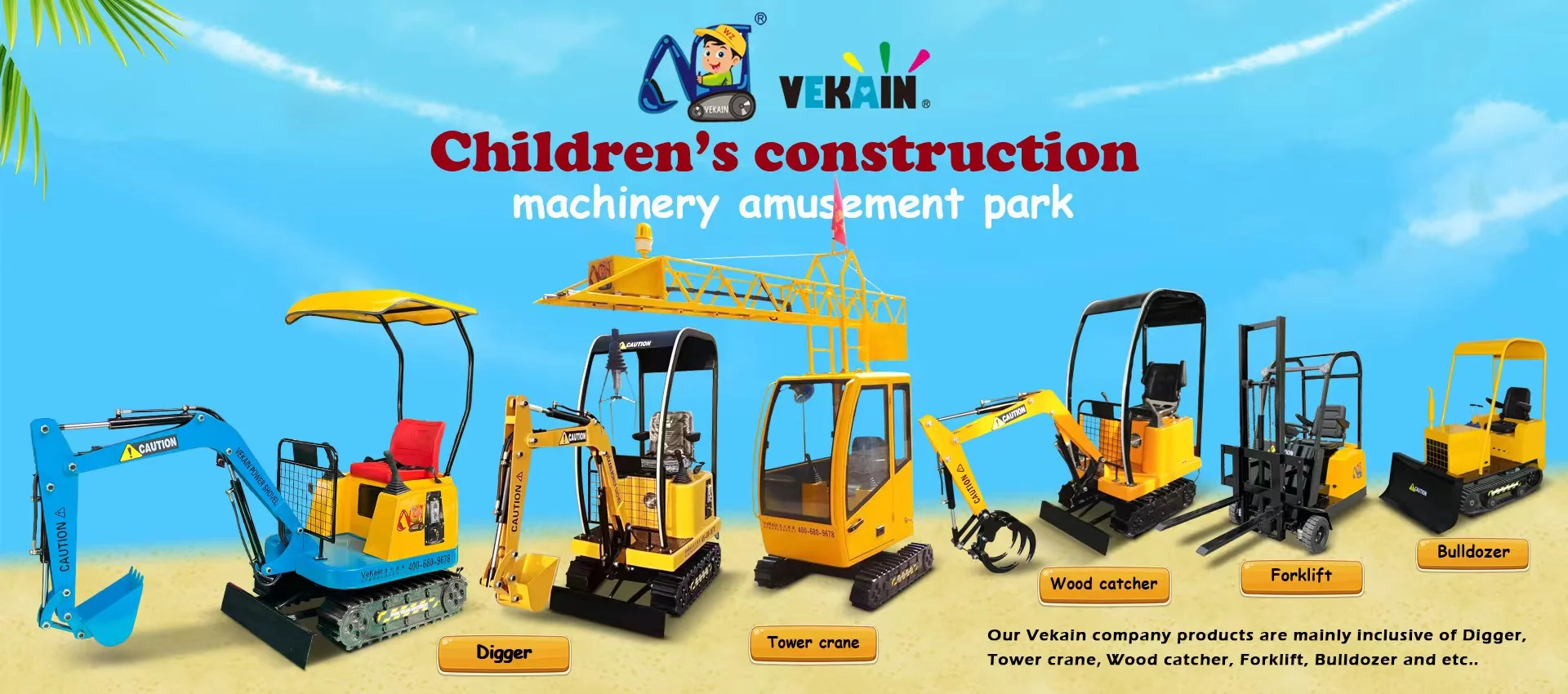 2025 VEKAIN New Outdoor Coin-Operated Excavator Kid Ride Good Digger ...