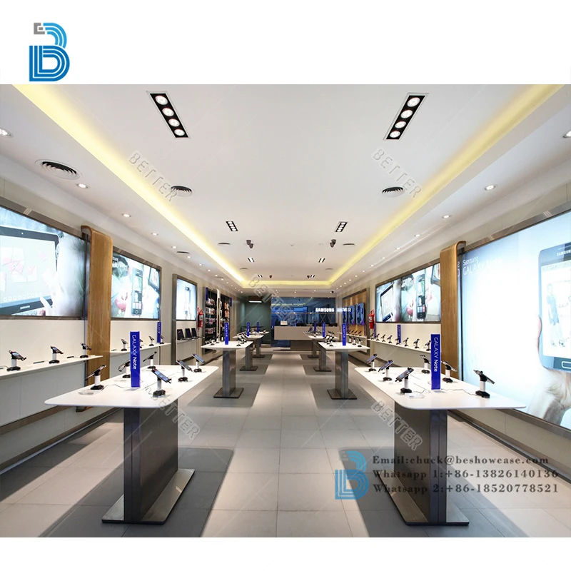 Customized Tempered Glass Led Display Showcase Aluminum Mobile Phone ...