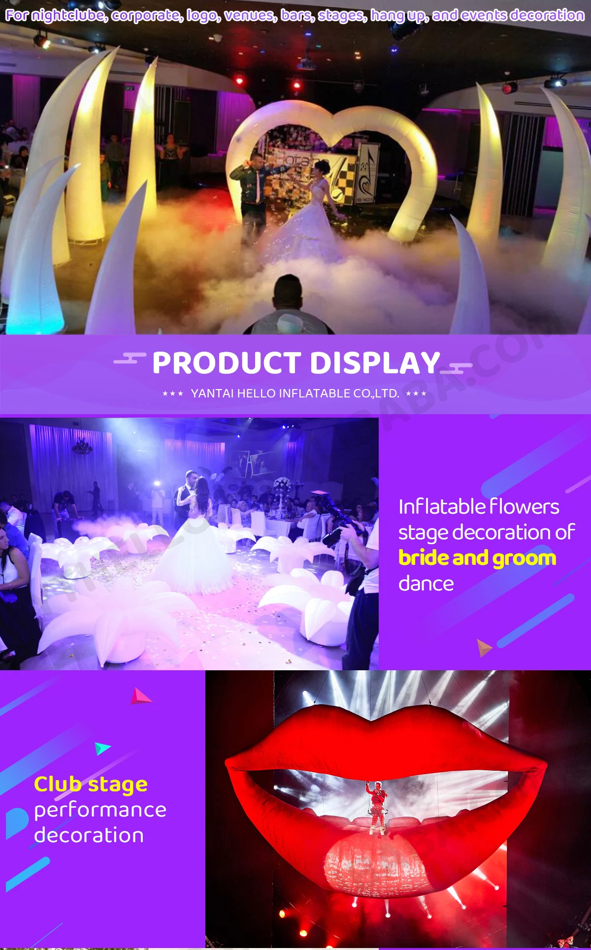 Hot Selling Inflatable Lips Balloon Inflatable Red Lip Model For