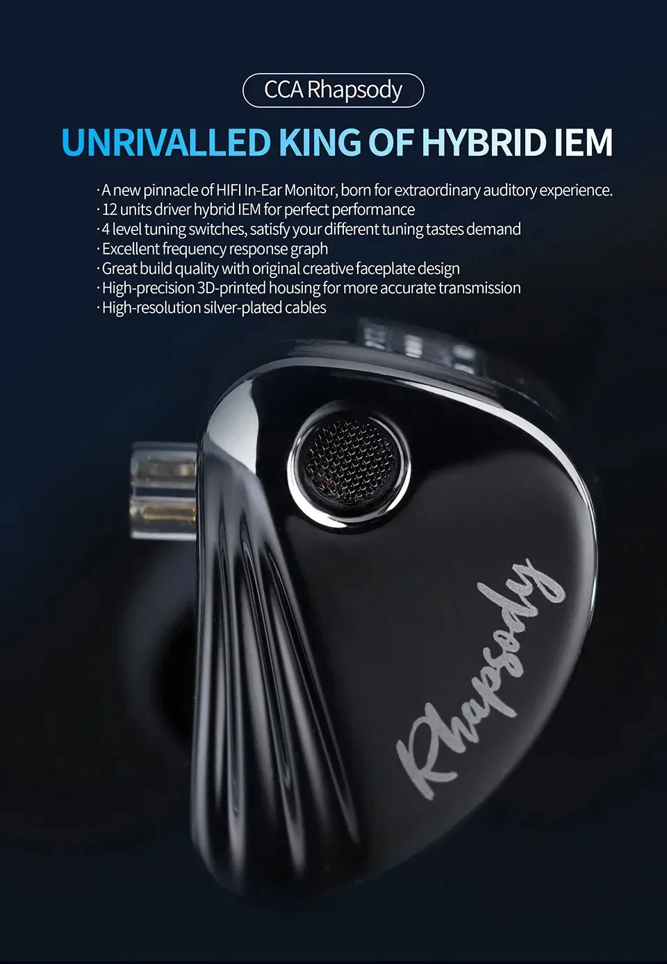 Cca Rhapsody 2dd+4ba Hybrid Iem Hi-fi Monitor Headset Switch Adjustment ...