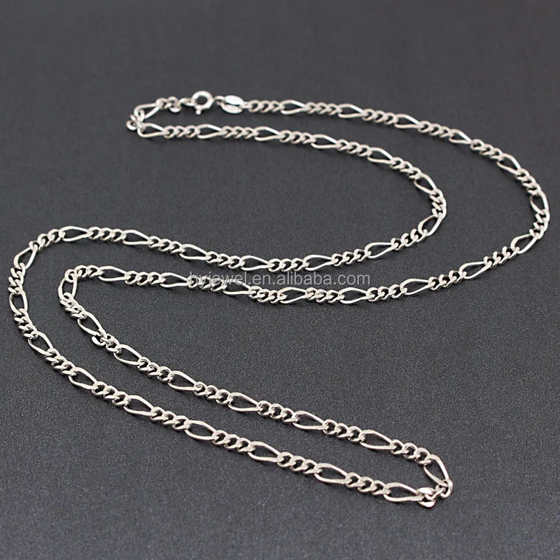 Wholesale 925 Sterling Silver Figaro Cuban Chain Thickness 1.4mm To 3.4mm Options Length 45cm T0 ...