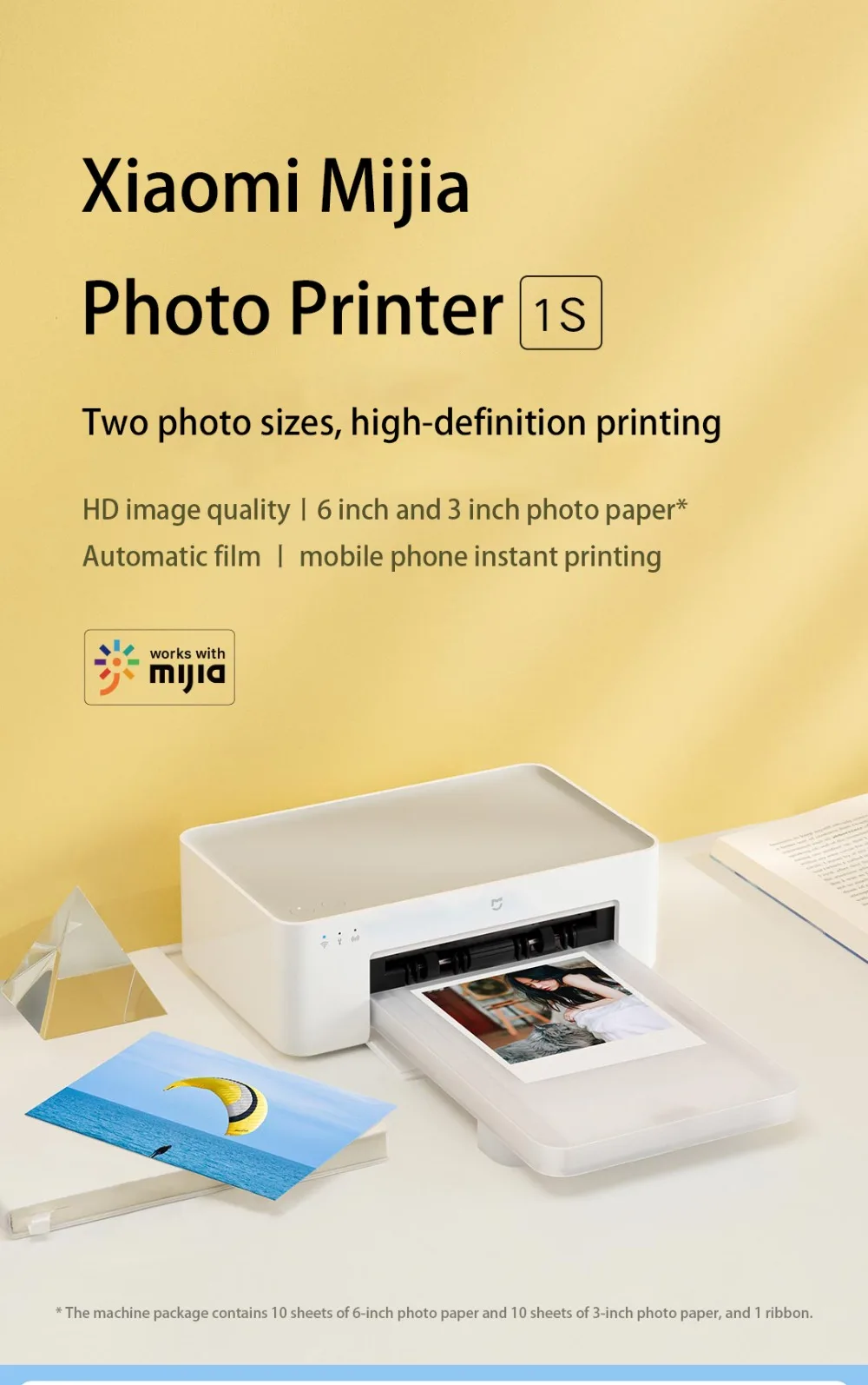 Xiaomi Mijia Photo Printer 1s 300dpi Ar Photo Portable Desktop Printer ...