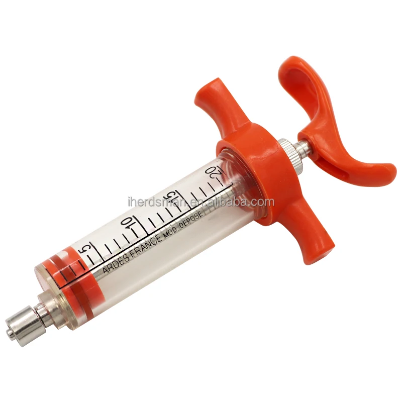 Poultry Plastic Steel Veterinary Syringes Animal Use Injector Tools ...