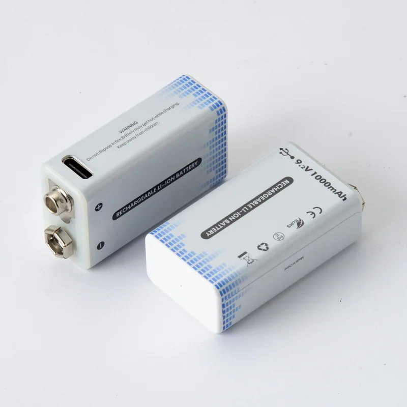 High Quality Rechargeable Batteries 9V 500mAh 6F22 Lithium Ion Cell USB ...