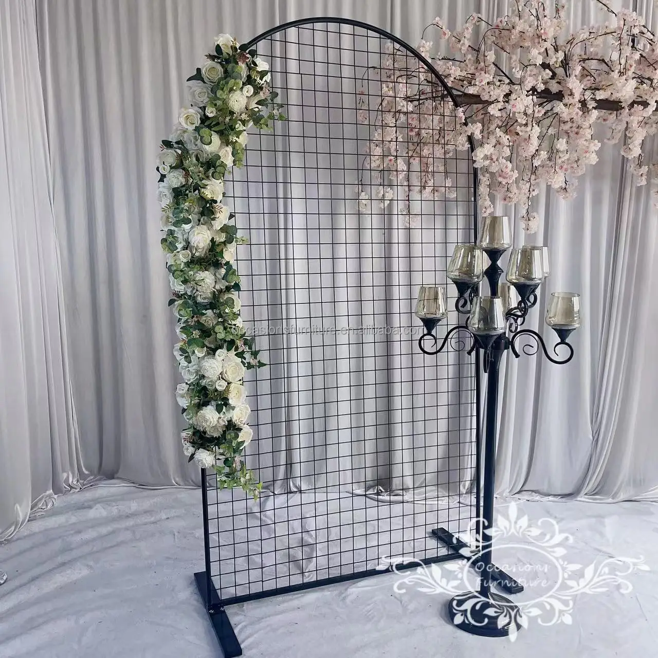 Mesh Backdrop Black Iron Net Wedding Supplies by Occasions Furniture
