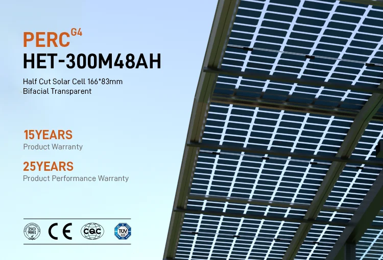 Transparent Solar Module Transparent 30% Transmittance Bifacial Solar ...