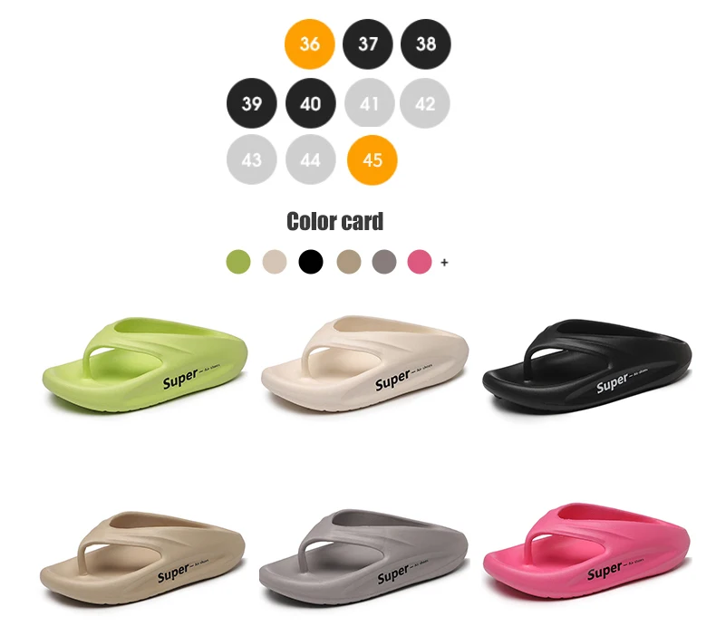 Summer Beach Eva Flip-flops Women And Man Indoor Outdoor Thick Sole ...