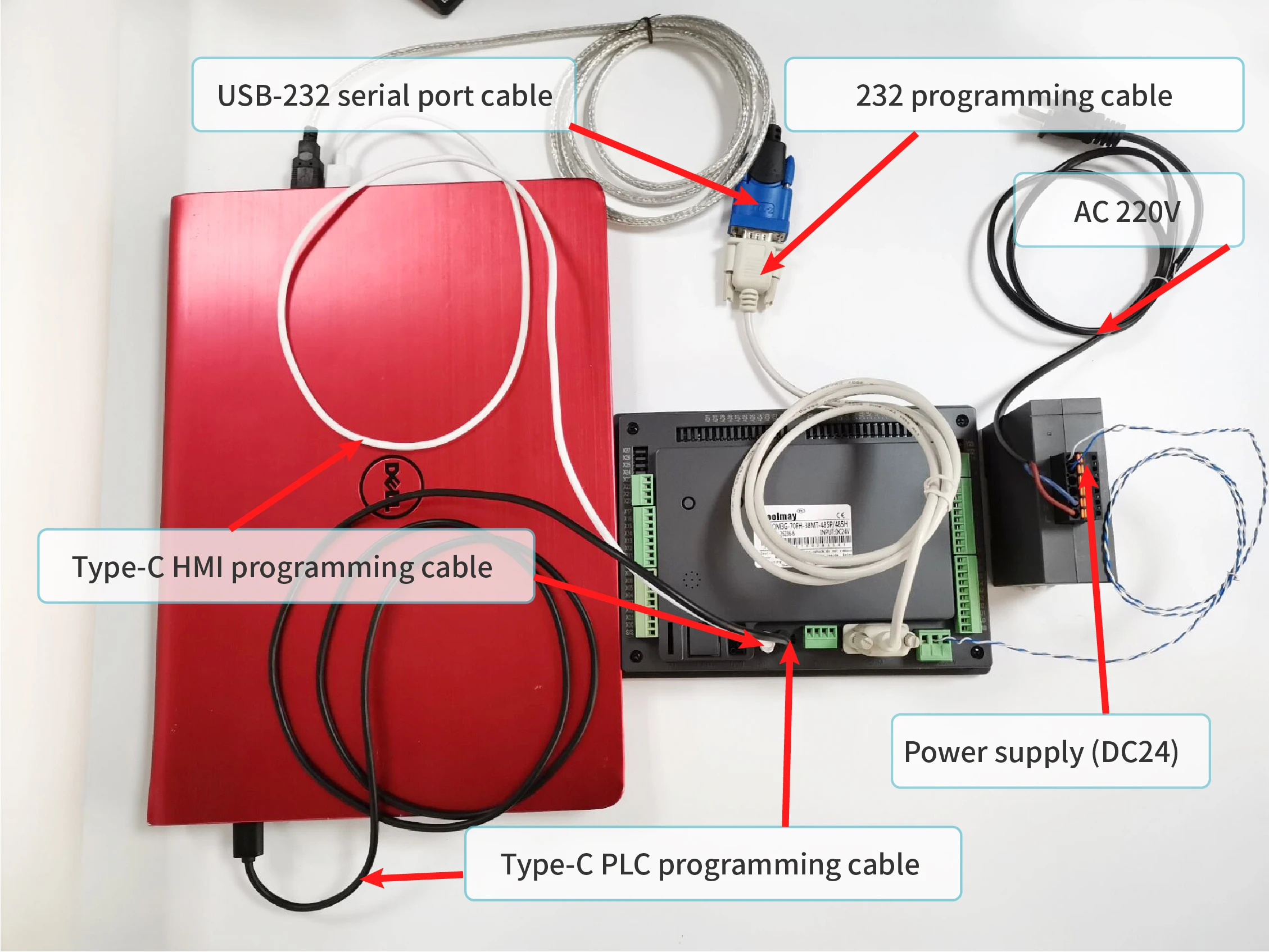 High Quality Modbus RS485 Master Slave PLC HMI All in One 4.3 Inch